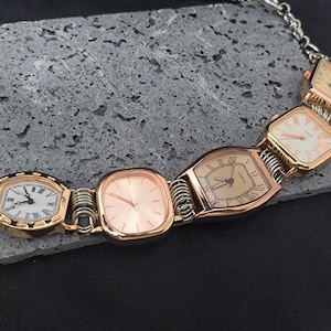 Retro Watch Choker Necklace,metallic Clock Jewelry,vintage Gold Watch ...