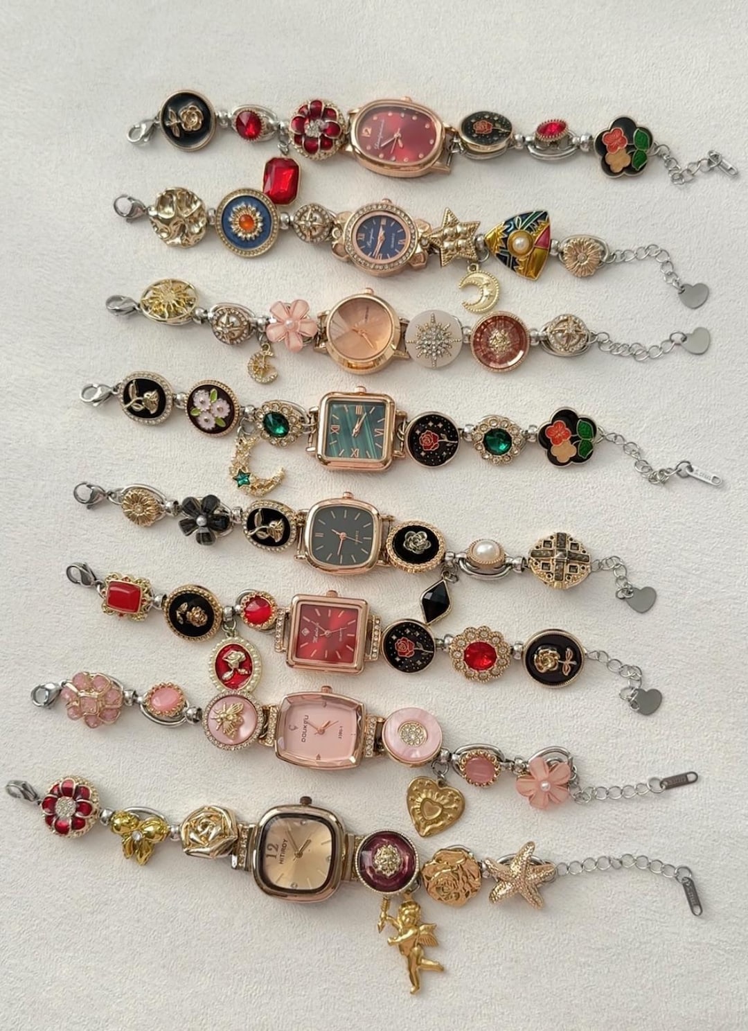 Vintage Bracelet Watch for Women – Handmade Retro Charm Watch With ...