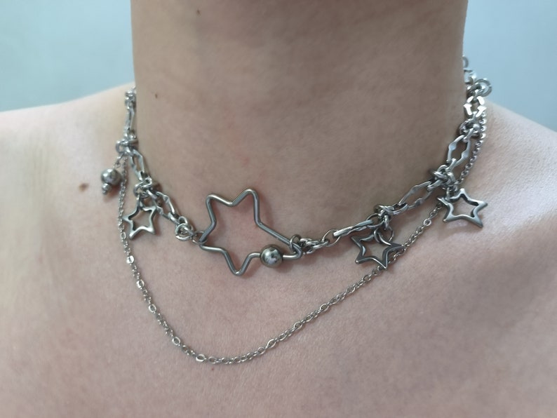 Star Y2k Necklace,y2k Necklace,chunky Necklace,chain Star Necklace ...