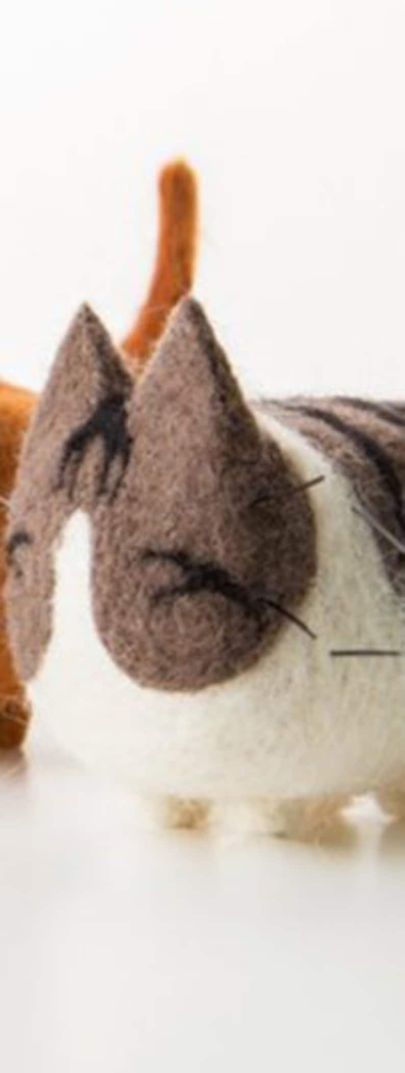 Faceless Cat Figurine Wool Felt Poke Music Material Package English the ...