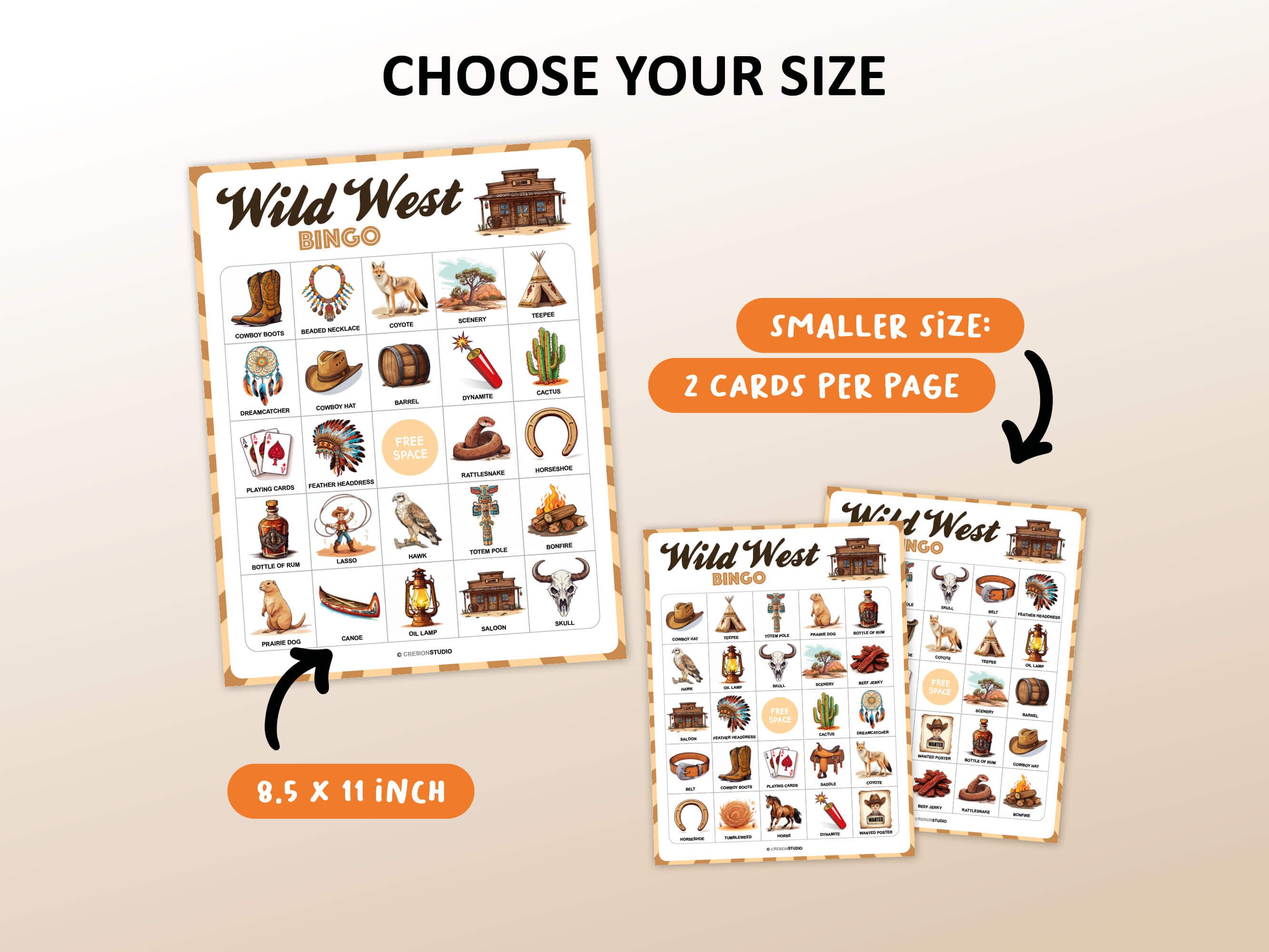 Wild West Bingo, 30 Bingo Cards, Native American Printable Party Game ...