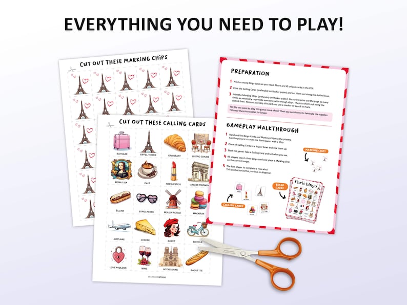 Paris Travel Bingo Game, 50 Paris Bingo Cards, Travel Trip Vacation ...