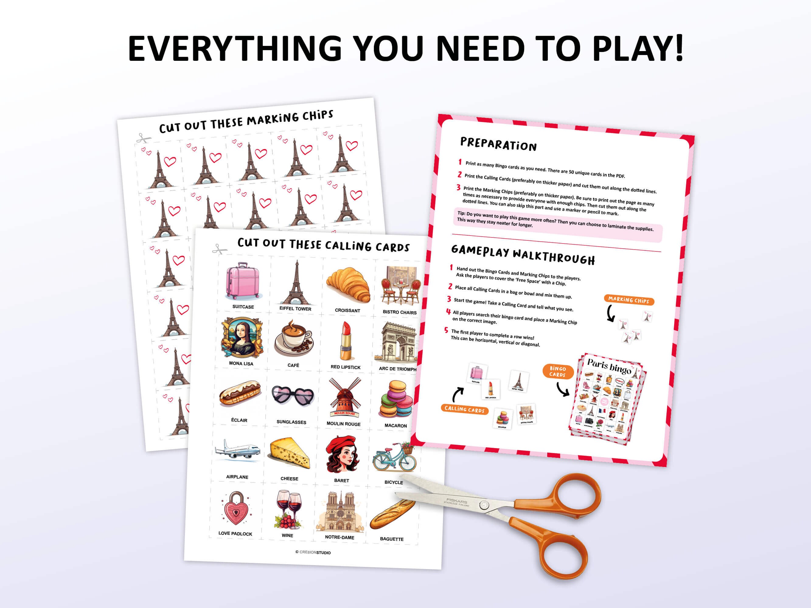 Paris Travel Bingo Game, 50 Paris Bingo Cards, Travel Trip Vacation ...