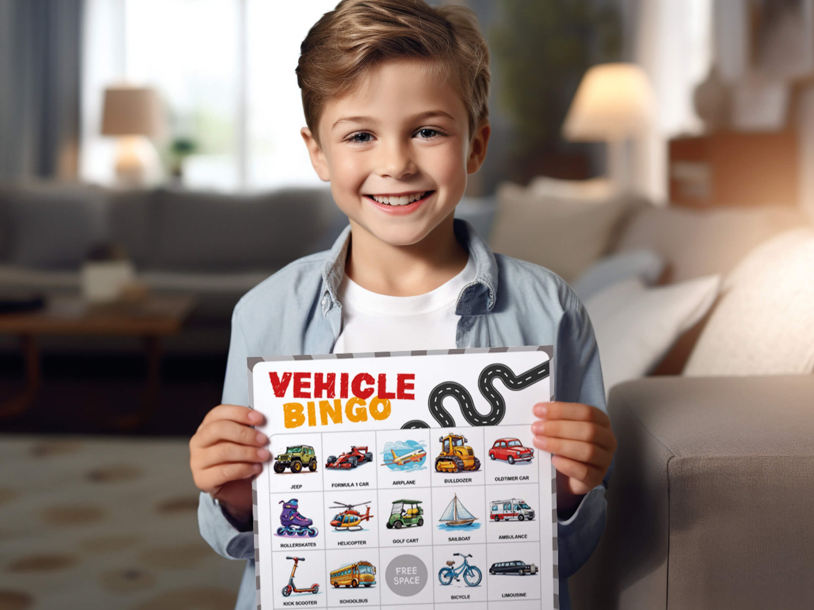 Car Bingo, 50 Birthday Automobile Cards, Birthday Activities, Kids ...