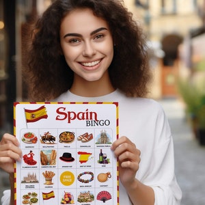 Spain Travel Bingo Game, 50 Spain Bingo Cards, Travel Trip Vacation ...