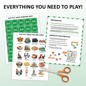 Italy Travel Bingo Game, 50 Italy Bingo Cards, Travel Trip Vacation ...