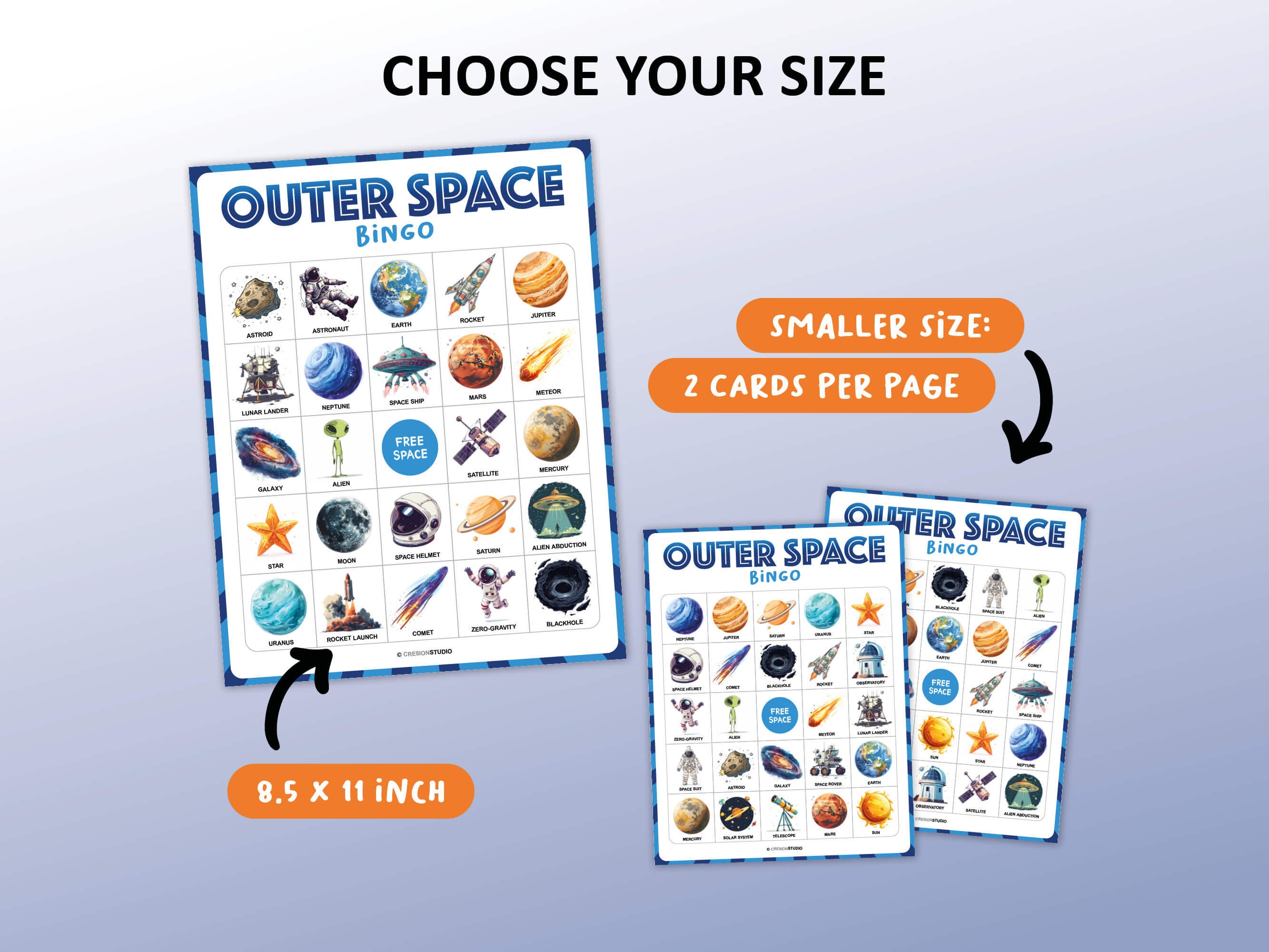 Outer Space Bingo, 30 Bingo Cards, Space Birthday Party Game for Kids ...
