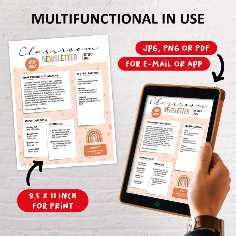Editable Newsletter Template Bundle Monthly Classroom - Etsy