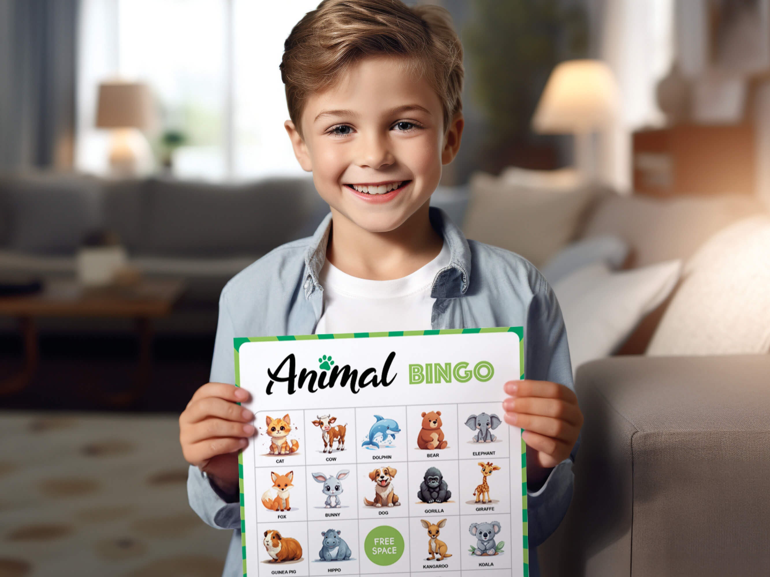 Animal Bingo, 50 Animal Bingo Cards, Birthday Activities, Kids Animal ...