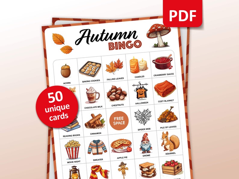 4 Season Bingo Games Set, 50 Bingo Cards per Game, Summer, Spring ...