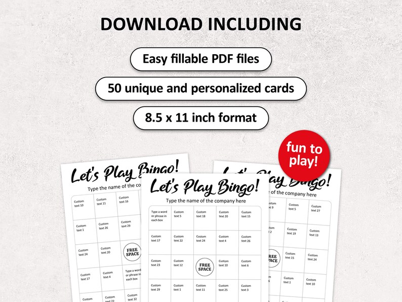 Get to Know You Bingo, 50 Personalized Bingo Cards, Custom Office Party ...