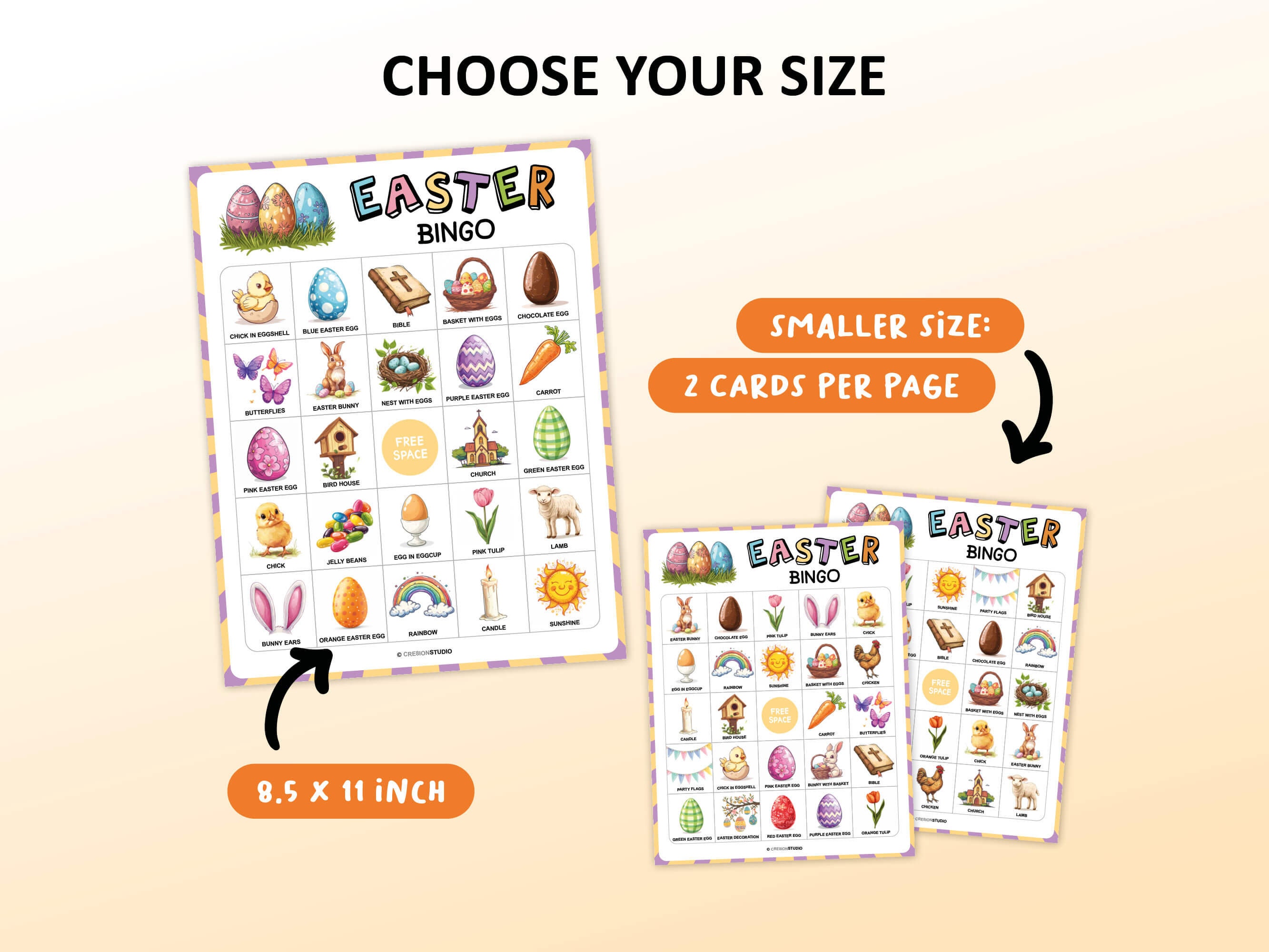 Easter Bingo, 50 Printable Bingo Cards, Easter Party Game, Spring ...