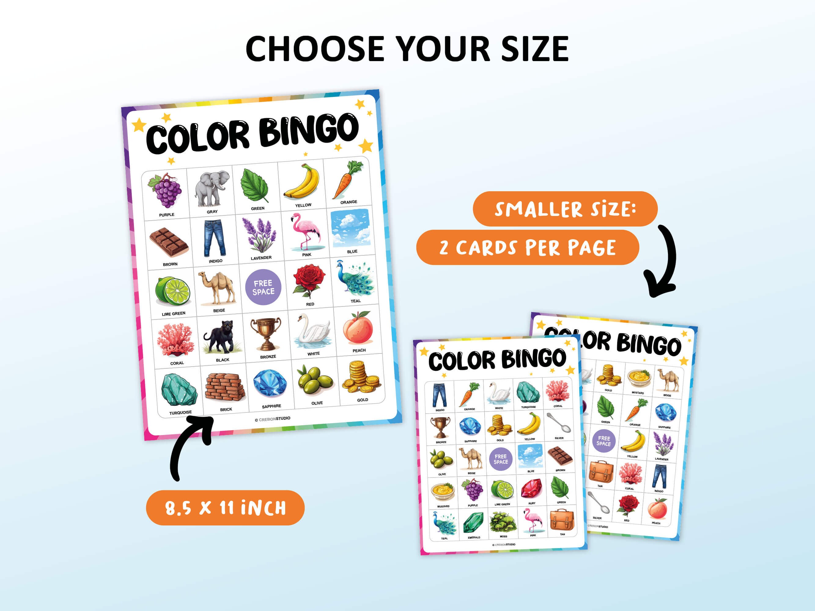 Color Bingo, 50 Color Bingo Cards, Kindergarten Activities, Kids ...