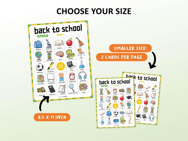 Back to School Bingo Game, 50 Bingo Cards, Teachers Printable Classroom ...