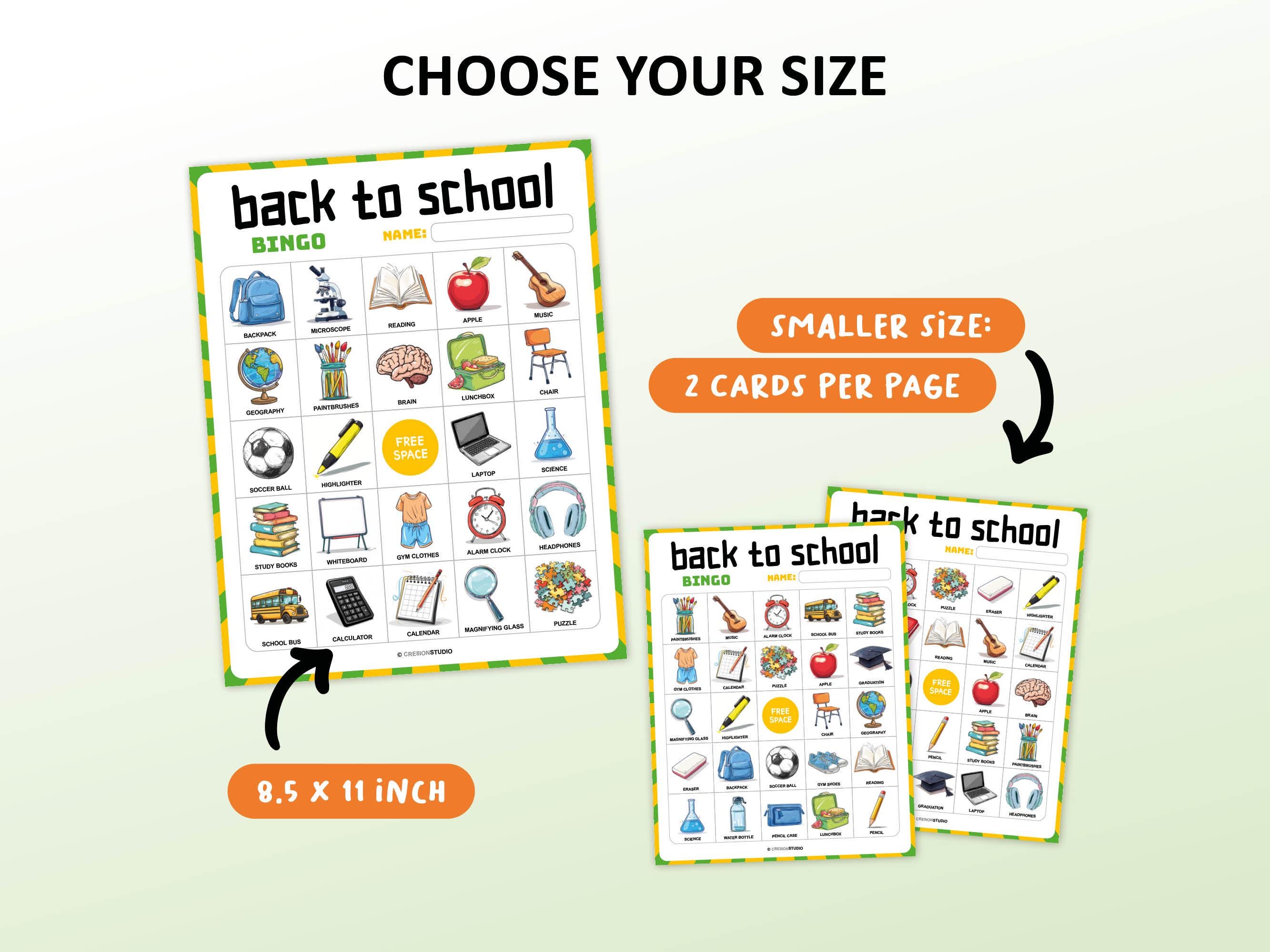 Back to School Bingo Game, 50 Bingo Cards, Teachers Printable Classroom ...