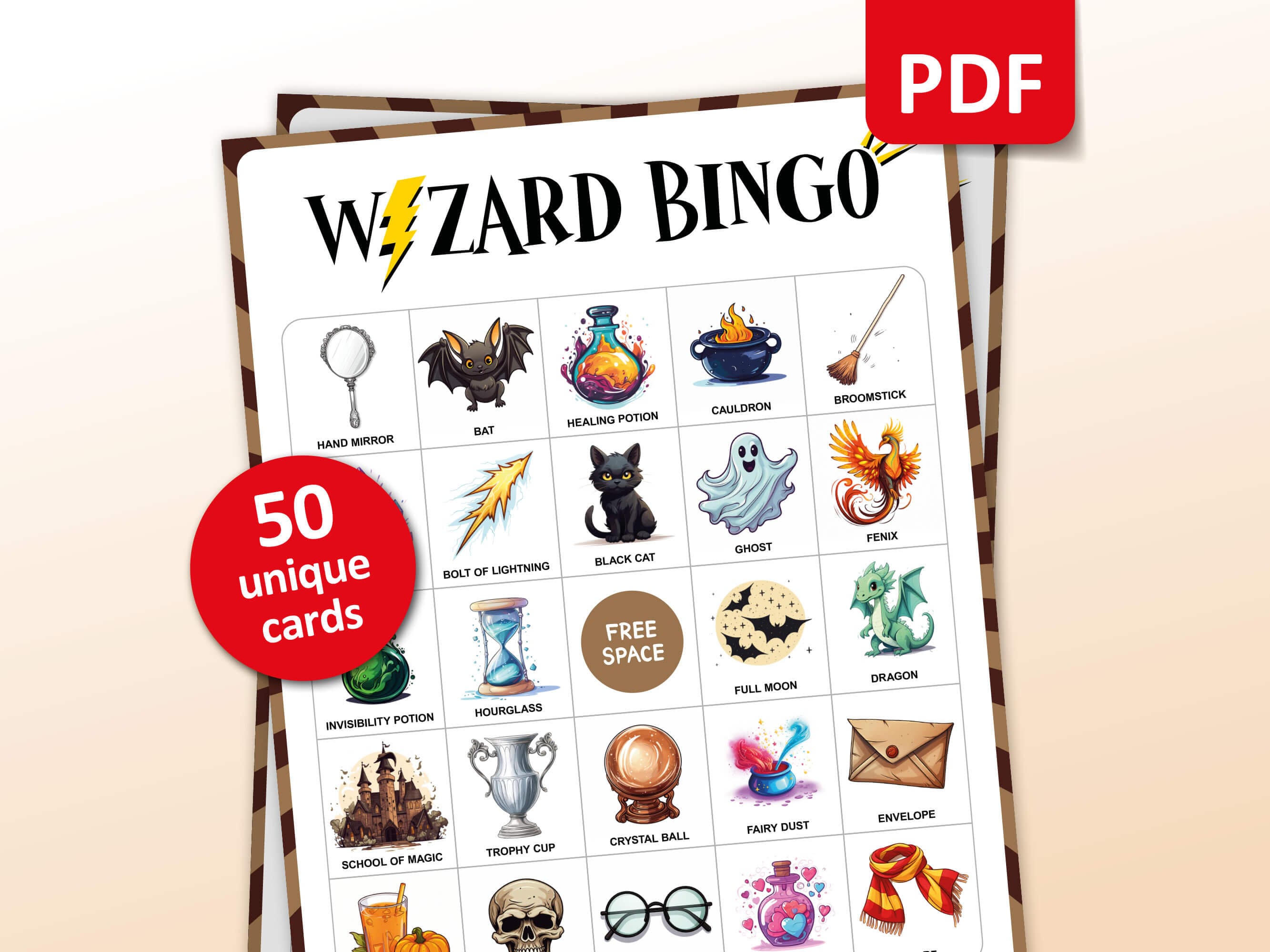 Wizard Bingo, 50 Wizard Bingo Cards, Birthday Activities, Kids Wizard ...