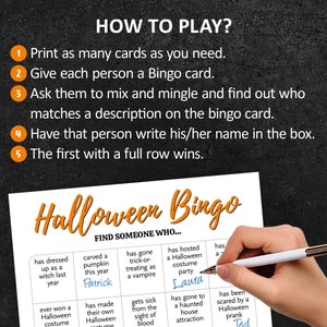 Halloween Bingo for Adults, Printable Halloween Party Games, Find the ...
