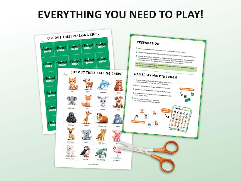 Animal Bingo, 50 Animal Bingo Cards, Birthday Activities, Kids Animal ...