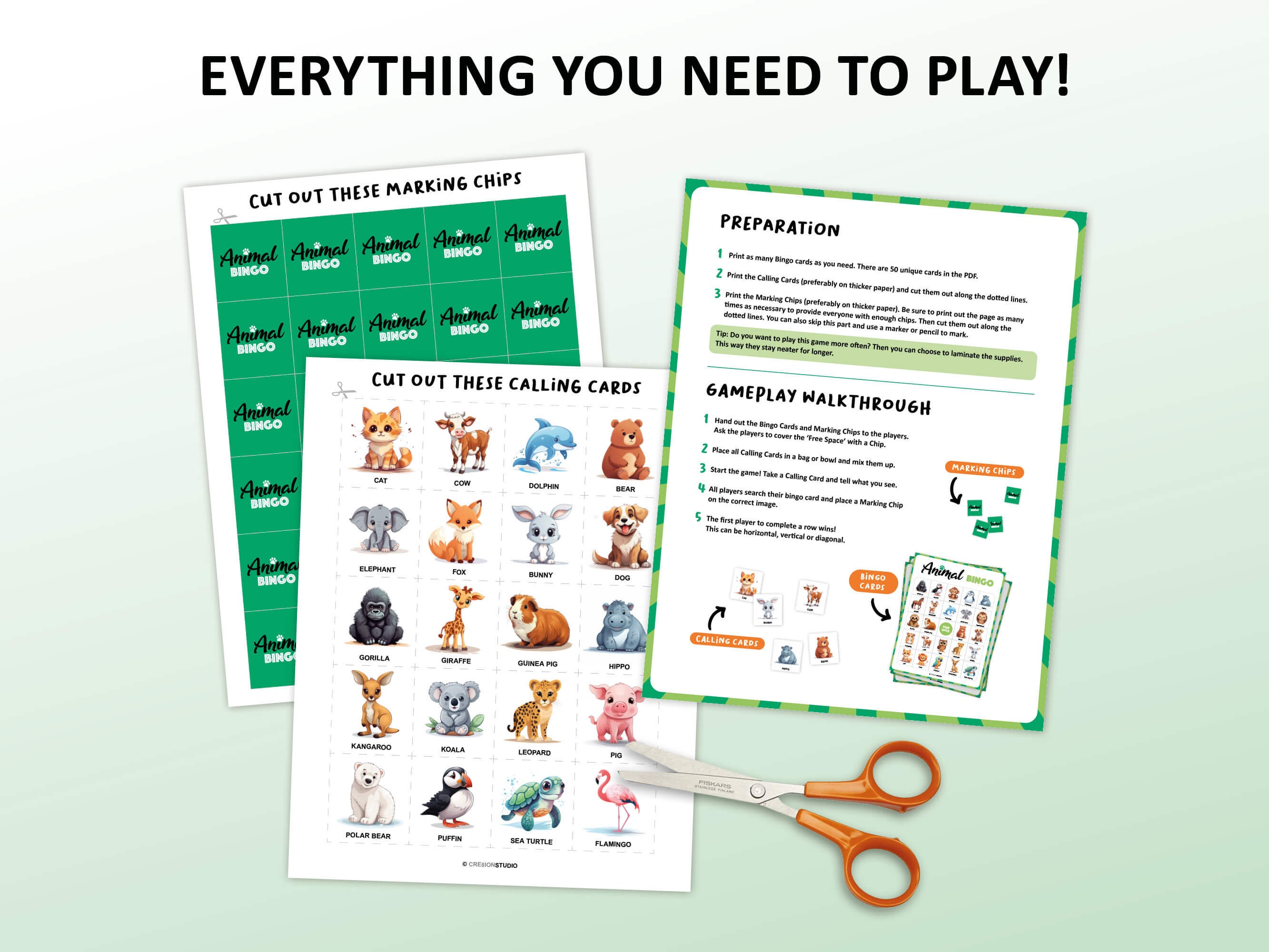 Animal Bingo, 50 Animal Bingo Cards, Birthday Activities, Kids Animal ...