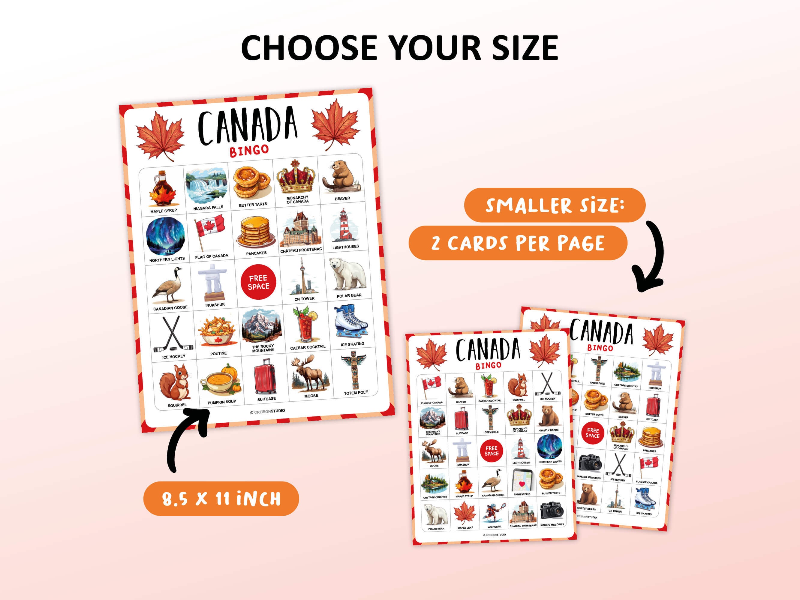 Canada Travel Bingo Game, 30 Bingo Cards, Travel Trip Vacation ...