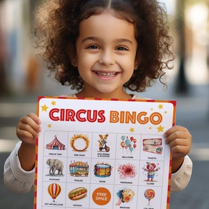 Circus Bingo, 30 Circus Party Bingo Cards, Birthday Activities, Kids ...