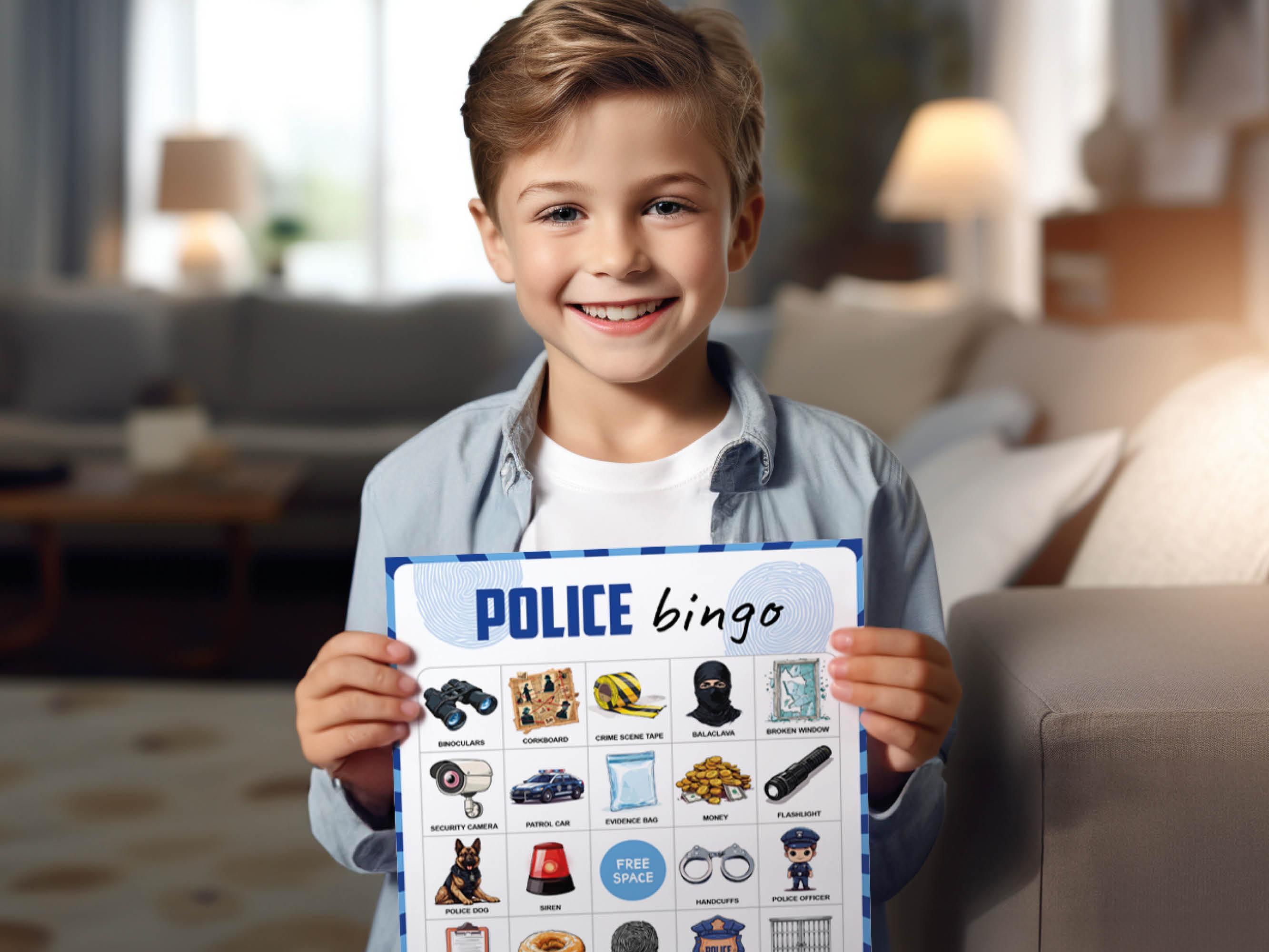 Police Bingo, 50 Bingo Cards, Printable Party Game, Investigation ...