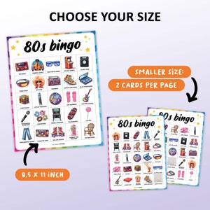 80s Party Bingo, 50 Unique Bingo Cards, Eighties Party Game, Printable ...