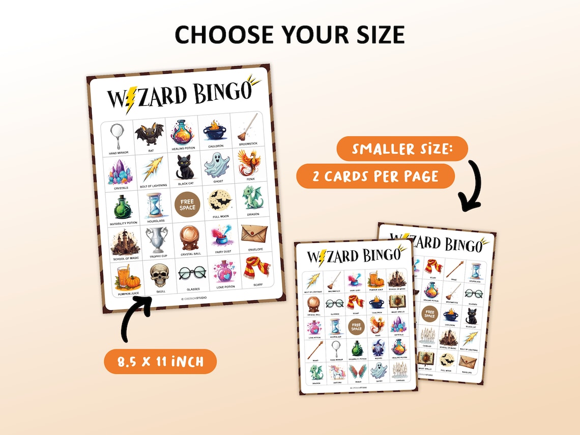 Wizard Bingo, 50 Wizard Bingo Cards, Birthday Activities, Kids Wizard ...