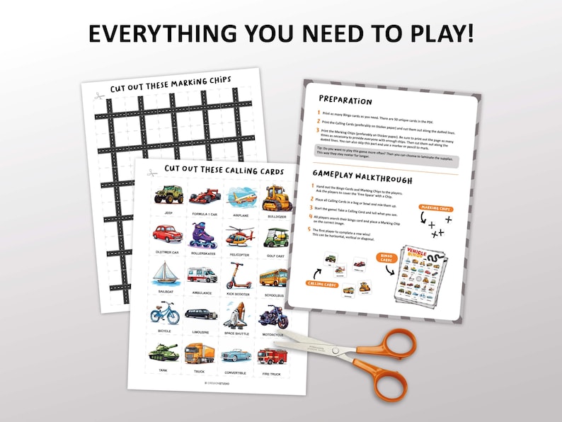 Car Bingo, 30 Birthday Automobile Cards, Birthday Activities, Kids ...