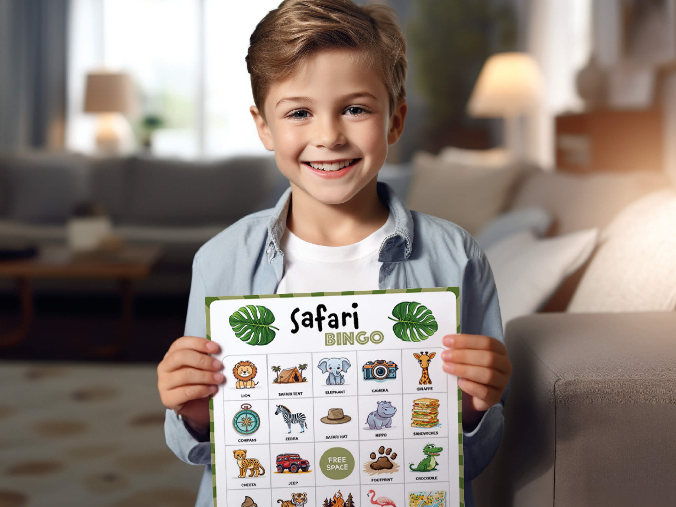 Safari Bingo, 50 Birthday Bingo Cards, Birthday Activities, Kids Safari ...