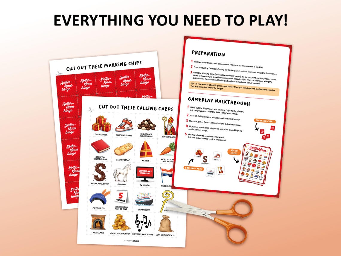 Sinterklaas Bingo, 50 Sinterklaas Bingo Cards, December Activities ...