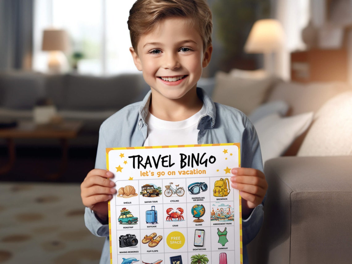 Travel Bingo Game, 50 Travel Bingo Cards, Summer Trip Vacation ...