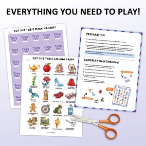 Fairytale Bingo, 50 Bingo Cards, Fairy Tale Party Game, Printable Kids ...