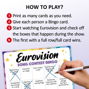 Eurovision Bingo Cards, 2026 Song Contest Printable Party Game ...