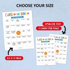 Classroom Bingo Game, Get to Know You Bingo, 50 Human Bingo Cards, Find ...