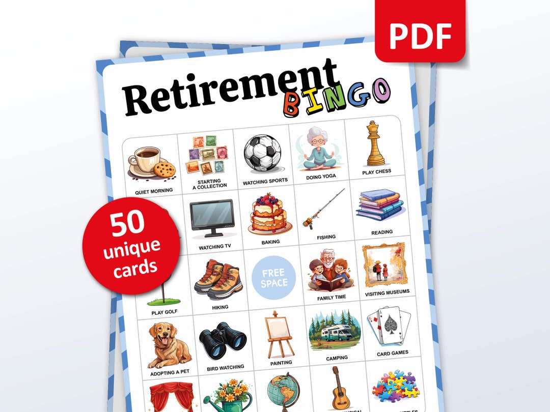 Retirement Party Game, 50 Retirement Bingo Cards, Retirement Ideas ...