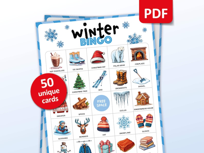 4 Season Bingo Games Set, 50 Bingo Cards per Game, Summer, Spring ...