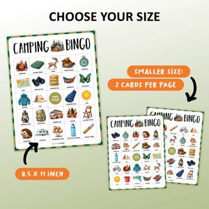 Camping Bingo, 30 Camping Bingo Cards, Vacation Classroom Activities ...