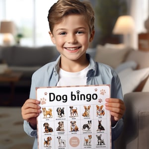 Dog Bingo, 50 Dog Bingo Cards, Birthday Activities, Kids Animal Party ...