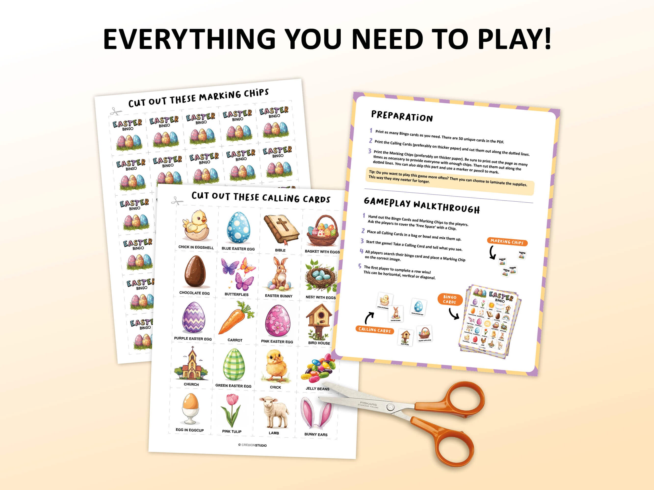 Easter Bingo, 50 Printable Bingo Cards, Easter Party Game, Spring ...