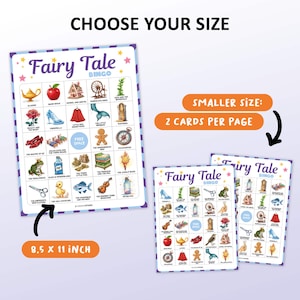 Fairytale Bingo, 50 Bingo Cards, Fairy Tale Party Game, Printable Kids ...