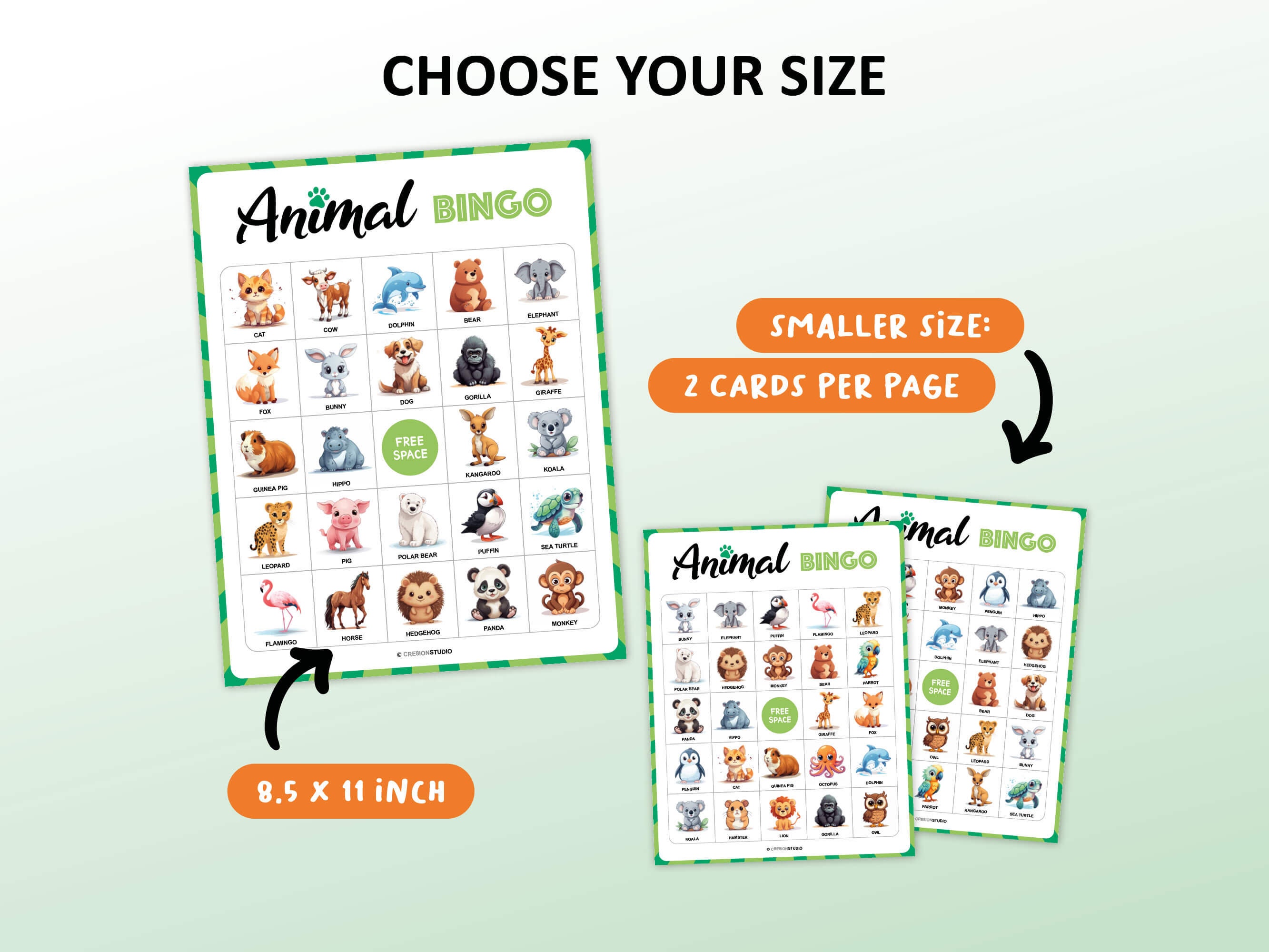 Animal Bingo, 50 Animal Bingo Cards, Birthday Activities, Kids Animal ...