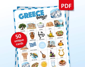 Spain Travel Bingo Game, 50 Spain Bingo Cards, Travel Trip Vacation ...