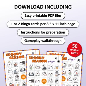 Ghost Halloween Bingo, 50 Spooky Season Bingo Cards, Halloween ...