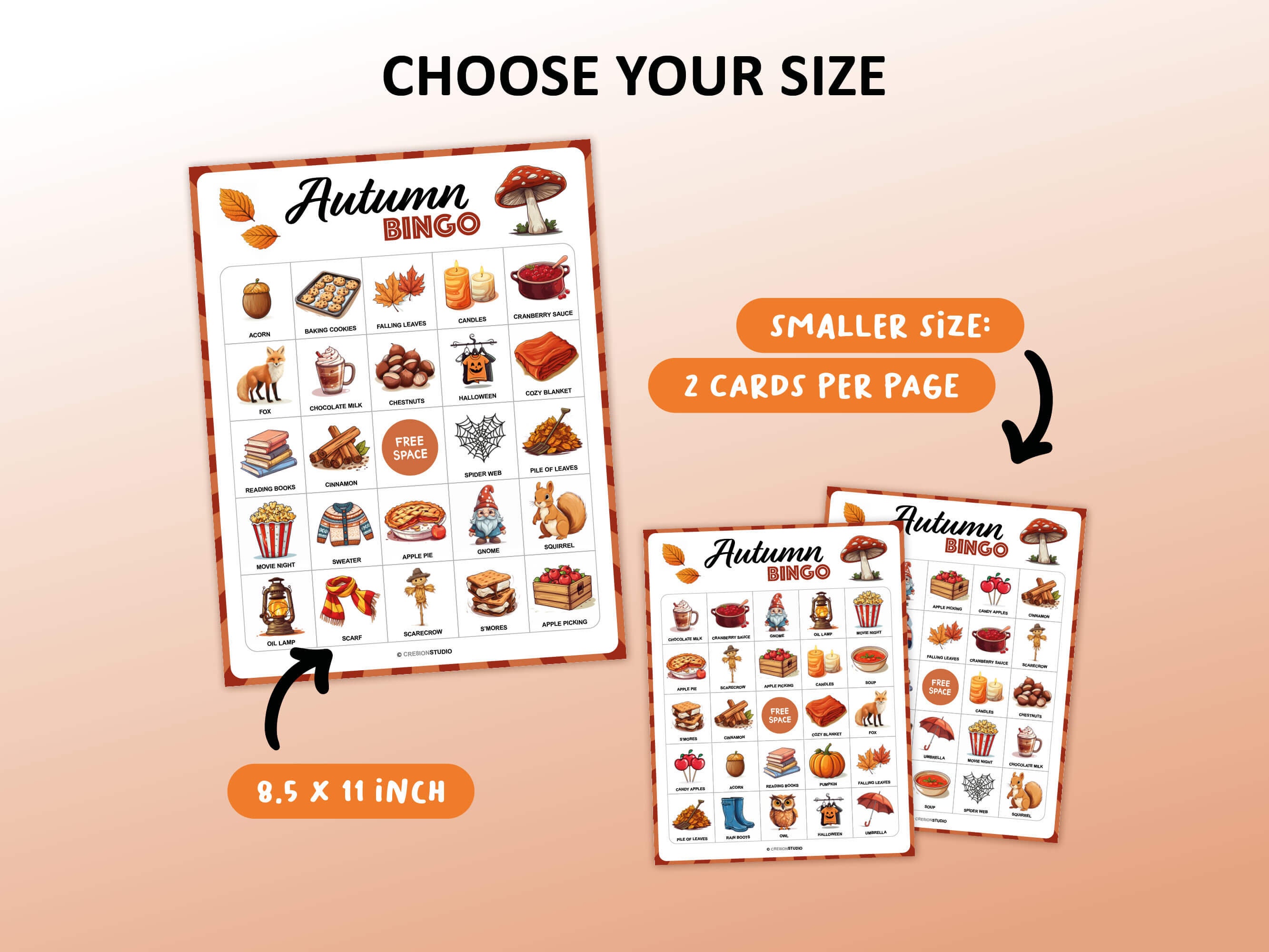 Autumn Bingo, 50 Autumn Bingo Cards, Birthday Activities, Kids Fall ...