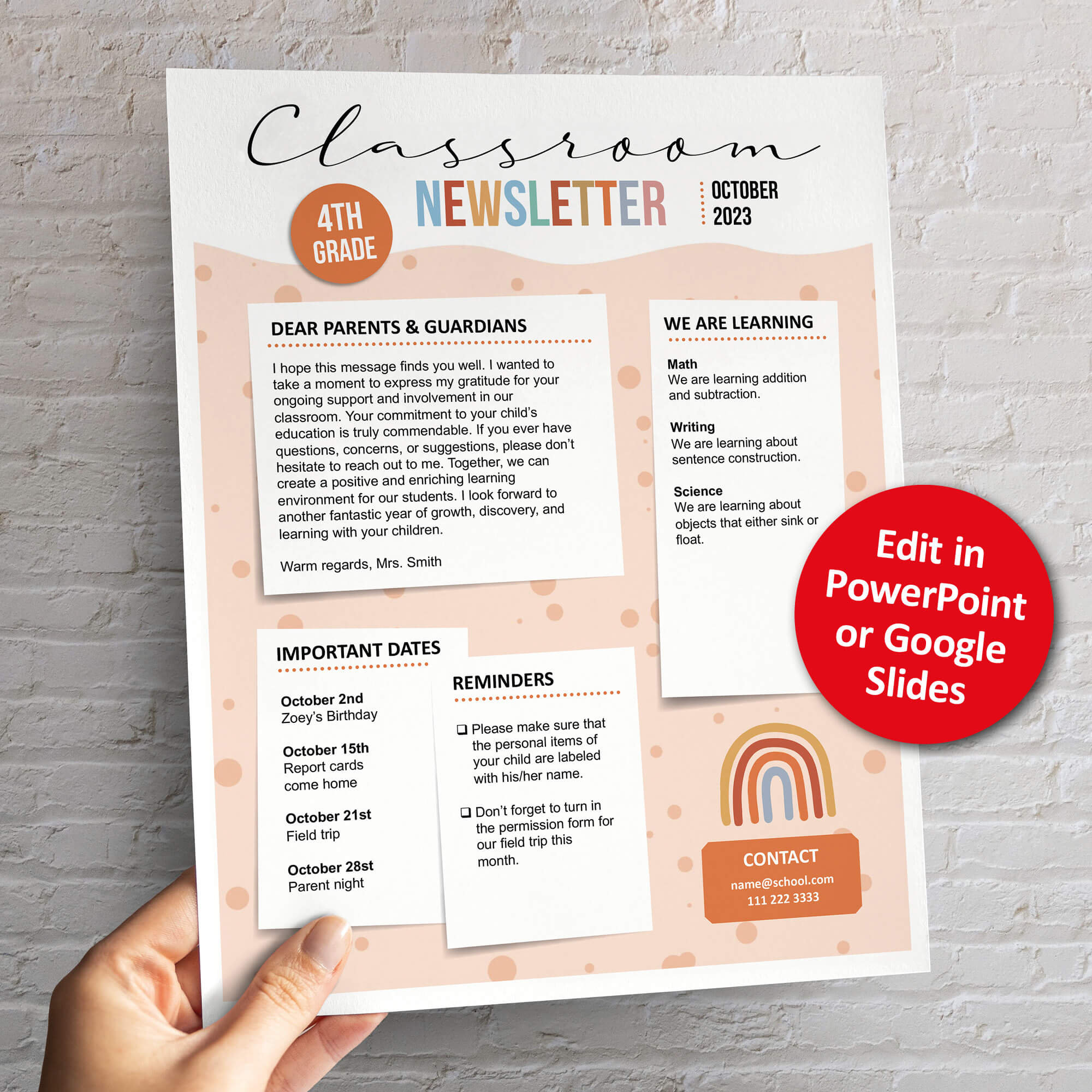 Editable Newsletter Template Bundle Monthly Classroom - Etsy