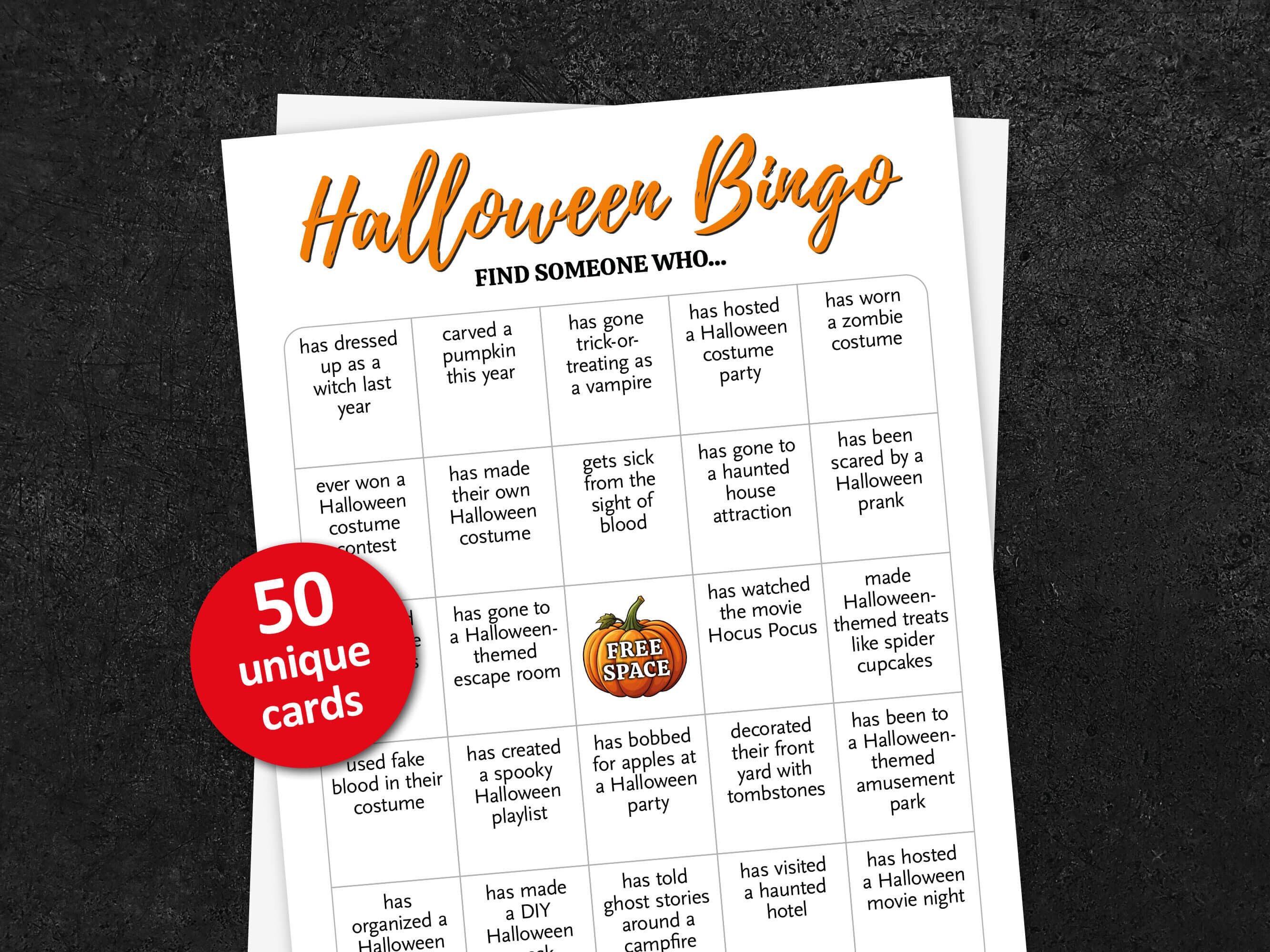 Halloween Bingo for Adults, Printable Halloween Party Games, Find the ...