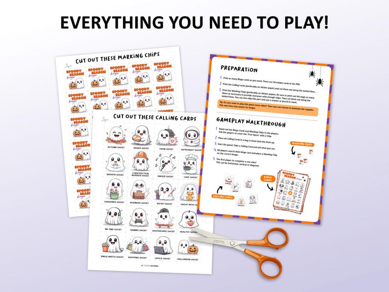 Ghost Halloween Bingo, 50 Spooky Season Bingo Cards, Halloween ...