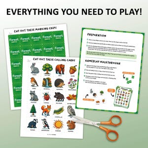 Forest Bingo, 50 Outdoor Bingo Cards, Nature Birthday Party Game ...