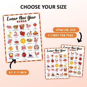 Lunar New Year Bingo, 50 Chinese New Year Bingo Cards, Party Game for ...